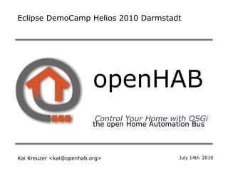 OpenHAB Eclipse DemoCamp Darmstadt PPT
