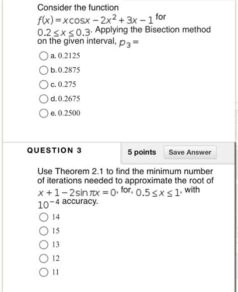 solved consider the function f x xcosx−2x2 3x−1 for