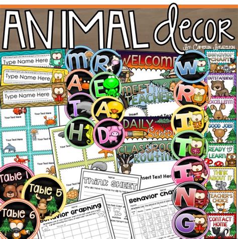 Animal Theme Classroom Decoration Bundle Ocean Farm Owl Woodland