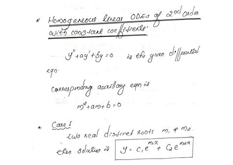 Solution Linear Ordinary Differential Equation With Constant
