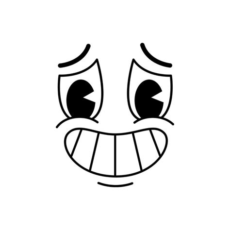 Cartoon Funny Comic Groovy Face With Guilty Smile 41061537 Vector Art