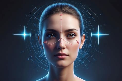 3d face recognition illustration with cross mark rejected concept of