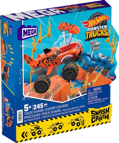 Mega Construx Hot Wheels Monster Trucks Tiger Shark Crash Wettkampf ...