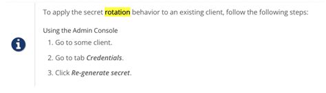 Update Credentials Tab To Support Client Secret Rotation Feature