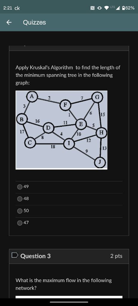 Apply Kruskal S Algorithm To Find The Length Of The Chegg