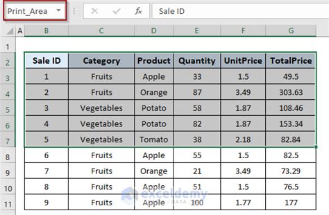 How To Select The Print Area Using Vba In Excel 3 Methods