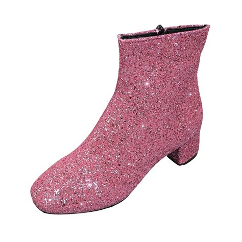Zizocwa Boots For Women Low Heel Womens Trendy Thick Heel Pointed Toe