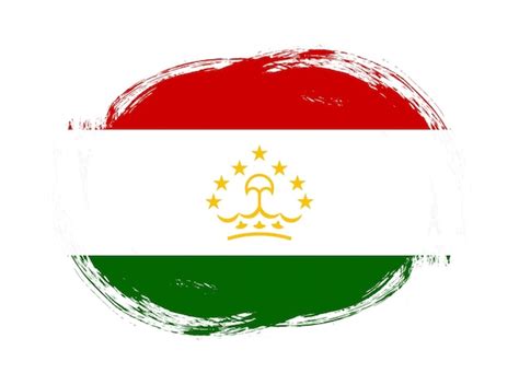 Premium Photo Tajikistan Flag In Rounded Stroke Brush Background