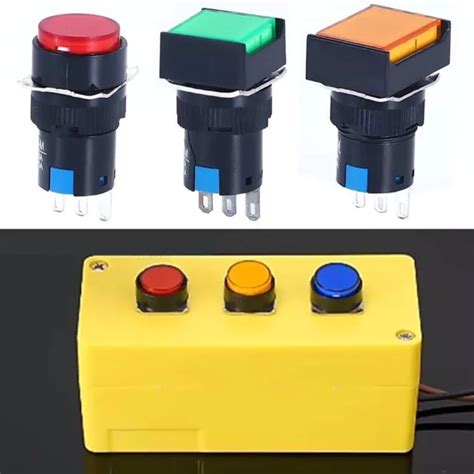 round square rectangular push button switch la16 start stop power