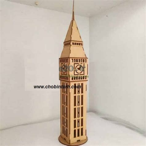 طرح اتوکد برش لیزری برج ساعت با پسوند Dxf چوبین طرح فروش طرح‌های