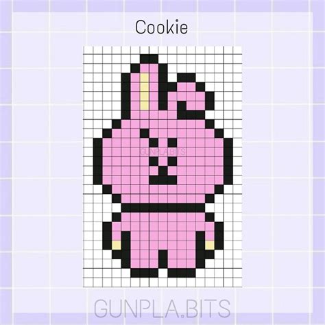 Cookie Bts Bt21 Hama Beads Pixel Artkal Perler Bordado Easy Pixel Art