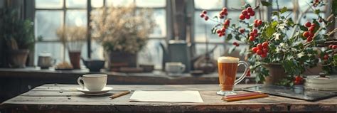 Cozy Caf Scene Premium Ai Generated Image