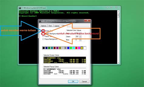 ZouTubee CARA MERUBAH WARNA TEXT DAN BACKGROUND CMD DI WINDOWS