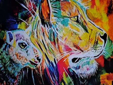 Lion And The Lamb Art Print Ourlittlemagickshop