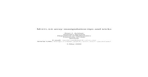 Download Pdf Matlab Array Manipulation Tips And Tricksmariosmatlab
