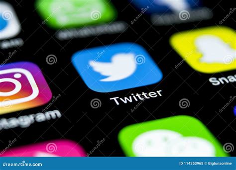 twitter application icon on apple iphone x smartphone screen close up