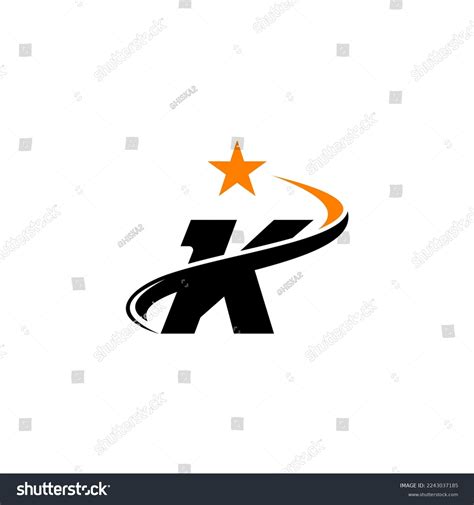 Letter K Moving Star Logo Design Stock Vector Royalty Free
