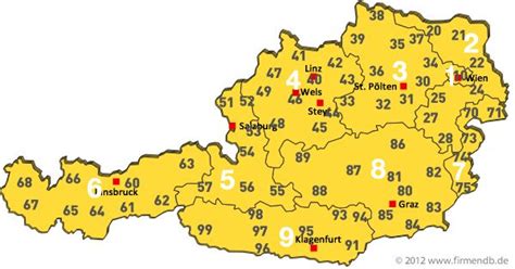 Postleitzahlenkarte Österreich Poster Karten Österreich