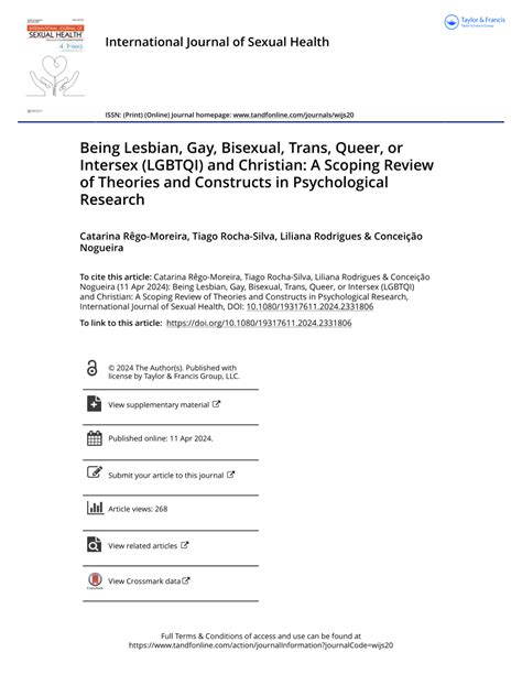 Pdf Being Lesbian Gay Bisexual Trans Queer Or Intersex Lgbtqi
