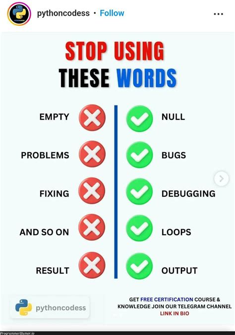 Stop Using These Words ProgrammerHumor Io