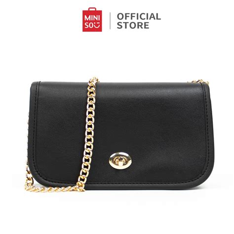 Jual Miniso Tas Pundak Rantai Wanita Shoulder Bag Tas Bahu Persegi Panjang Dengan Kunci Putar