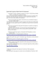 Specific Heat Of Nickel Coin Post Questions Docx Herby Sainthilaire And Alexander Ortiz March