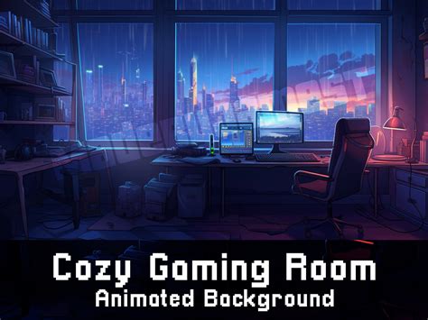 Cozy Gaming Room Animated Background Vtuber Background Vtuber