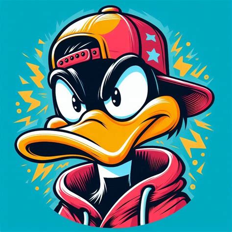 Daffy Duck Urban Fashion Vector Cartoonist Graffiti Art Style