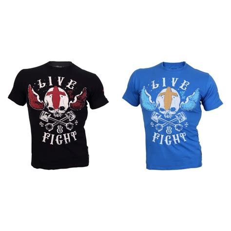 Olimp Live Fight T Shirt Voodoo Motors Mens Tee Blau 29 90