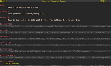 open man pages in vim with sections collapsed linux