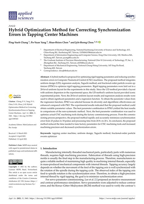 Pdf Hybrid Optimization Method For Correcting Synchronization Errors