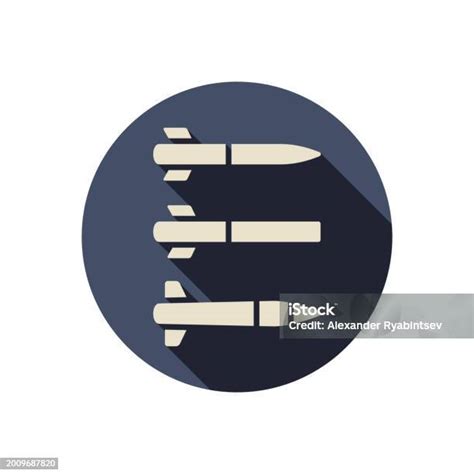 미사일 평면 스타일 벡터 아이콘입니다 전투 로켓 무기 그림입니다 공격성에 대한 스톡 벡터 아트 및 기타 이미지 공격성 군사 단순함 Istock