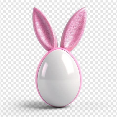 Premium Psd One Easter Egg With Rabbit Ears On Transparency