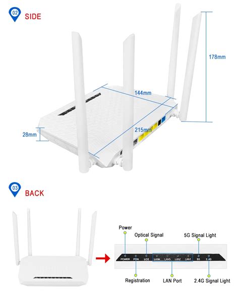 Fiber Optic Router Hgu Gpon 4ge 1pots 1usb Wifi Ac Dual Band Onu Buy