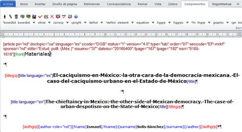 Ejecución del programa de marcación documentación de Manual de marcación por SciELO México