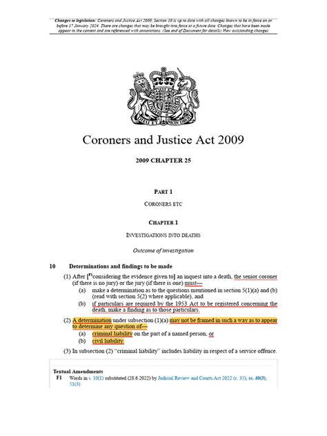 Sec 10 Cja Pdf Coroner Criminal Law