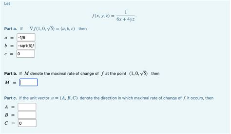 Solved Let F X Y Z X Yz Part A If F A B C Chegg