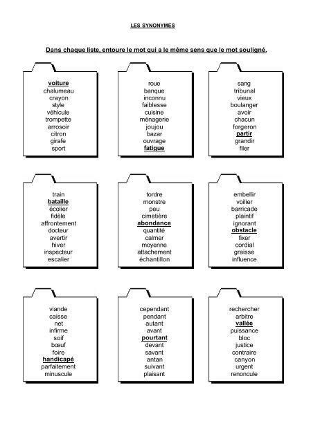 Fiche 39 Les Synonymes Professeur Phifix Bullet Journal Reading