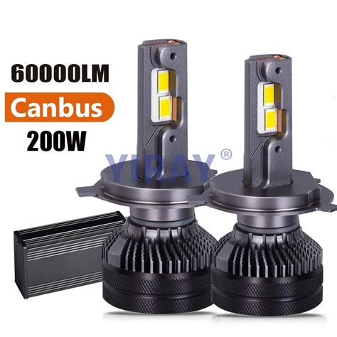 【2 ชิ้น】หลอดไฟหน้ารถยนต์ Led Csp 3570 200w 60000lm 6000k ไร้ข้อผิดพลาด