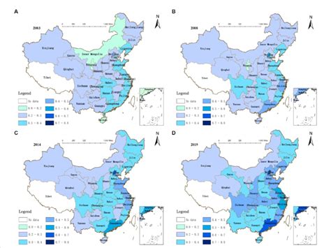 Spatial Distribution Of The Coupling Coordination Degree In A 2003 Download Scientific