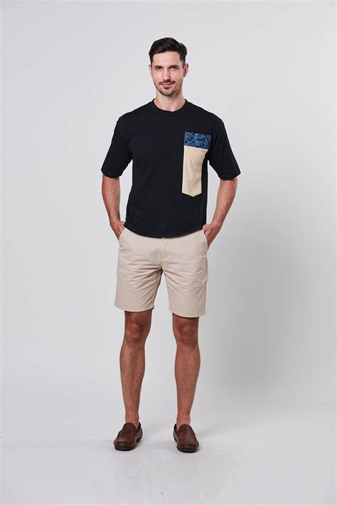 Mounish Slim Fit Chino Short Pants Beige Metrojaya Online Shop