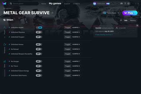 METAL GEAR SURVIVE Cheats And Trainer For Steam Trainers WeMod