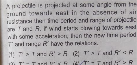 [answered] A Projectile Is Projected At Some Angle From The Ground Kunduz