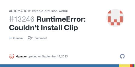 Runtimeerror Couldn T Install Clip Automatic Stable Diffusion Webui Discussion