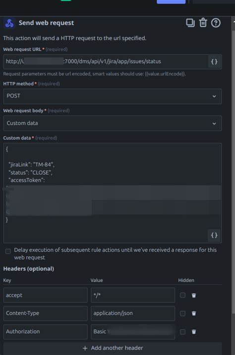 Jira Automation Web Request Throws 403