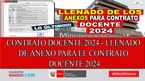 Contrato Docente 2024 Llenado De Anexo Para El Contrato Docente 2024