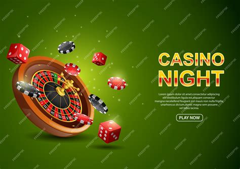 칩 포커와 스파클링 그린에 빨간 주사위 카지노 룰렛 프리미엄 벡터