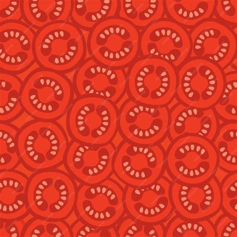 Premium Vector Tomato Slices Seamless