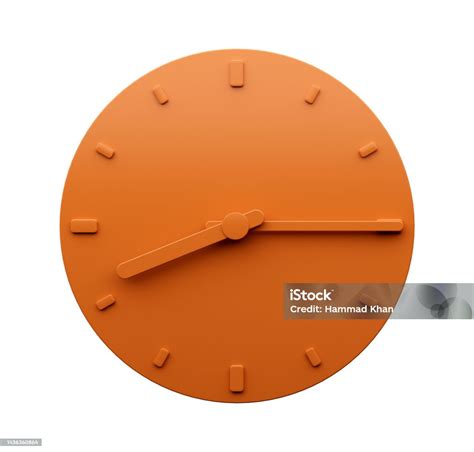 Minimal Orange Clock 815 Quarter Past Eight Oclock Abstract Minimalist