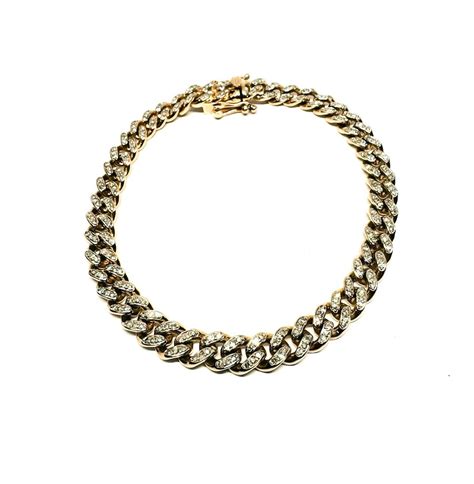 Icebox 65mm Diamond Miami Cuban Bracelet 10k Yellow Gold 15ctw